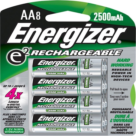 Energizer Rechargeable AA NiMH Batteries NH15BP-8 | Zoro