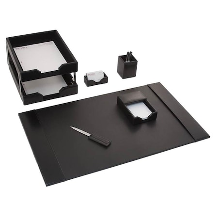 Workstation Black Bonded Leather 8-Piece Desk Set, 8PK TH266532 | Zoro