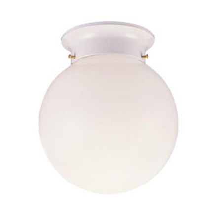 Cling 1-Light Glass Globe Ceiling Mount; White Finish CL636841 | Zoro