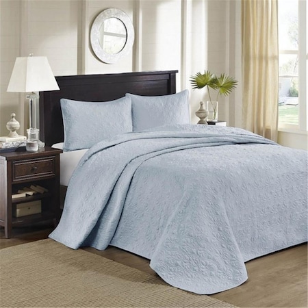 Madison Park 100 Percent Polyester Microfiber Bedspread Set, Blue ...