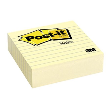 3M 3M Company MMM675YL Post It Ruled Note Pads 4X4 Canary Yellow 675-YL ...