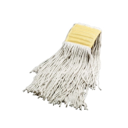 Janico 3024 PE 24 oz White Cotton Wide Band Cut End Mop Head 3024 (PE ...