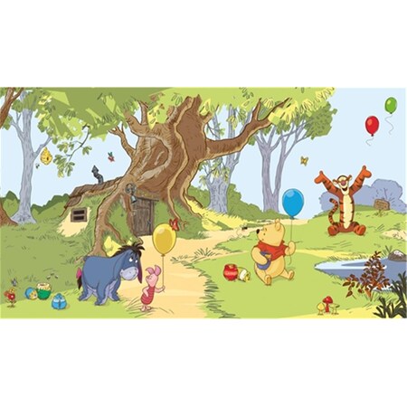 D2D Technologies 6 ft. x 10.5 ft. Pooh and Friends XL Wallpaper Mural ...