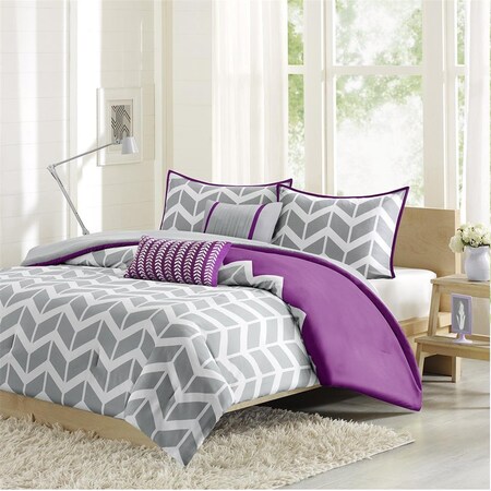 Intelligent Design Microfiber Nadia Comforter Set, Full, Purple, Piece ...