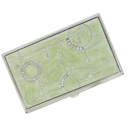 D2D Technologies Edie Light Green Marble Stainless Steel Business Card ...