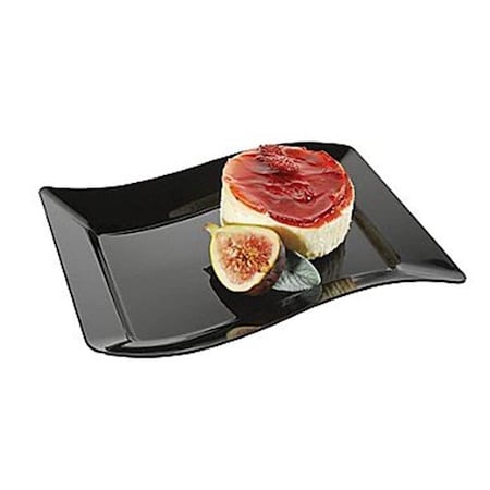 Fineline Settings 1405-BK Black Rectangle Dessert Plate 1405-BK | Zoro