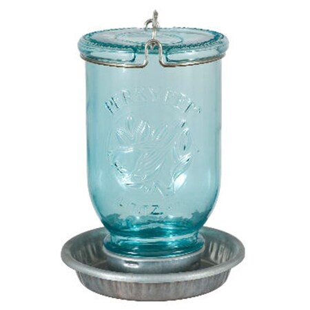 No Sweat My Pet Antique Wide Blue Glass Waterer NO2582055 | Zoro