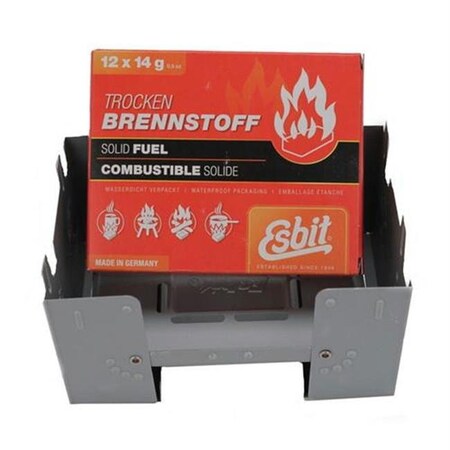 Esbit Esbit E-STOVE-12X14L Large Pocket Stove with 12pc 14g Fuel E ...