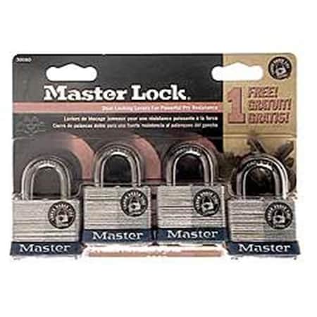 Master Lock Master Lock 4 Pack No. 3 Padlock 3008D 3008D | Zoro