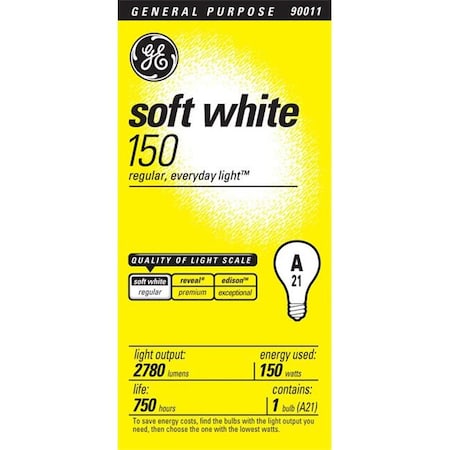 Current Ge Lighting 150 Watts Soft White Standard Incandescent Light ...