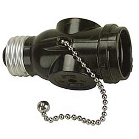 Gorgeousglow Black 2 Outlet Lamp Socket & Pull Chain GO751055 | Zoro