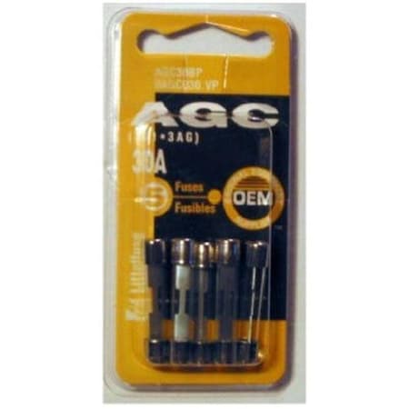 Littelfuse LITTELFUSE AGC30BP AGC Glass Fuse 30 Amp; 5 CDS per pack L24 ...