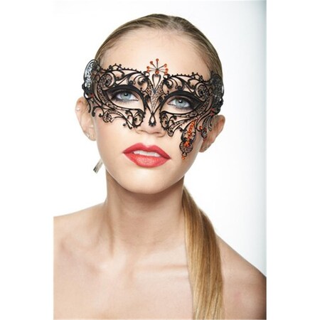 Kayso Black Luxury Arrogant Metal Laser Cut Masquerade Mask with Red ...