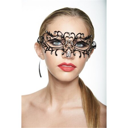 Kayso Black Luxury Simple Floral Laser Cut Masquerade Mask with Clear ...