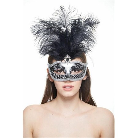 Kayso Black Silver Carnival Venetian Masquerade Mask with Black ...