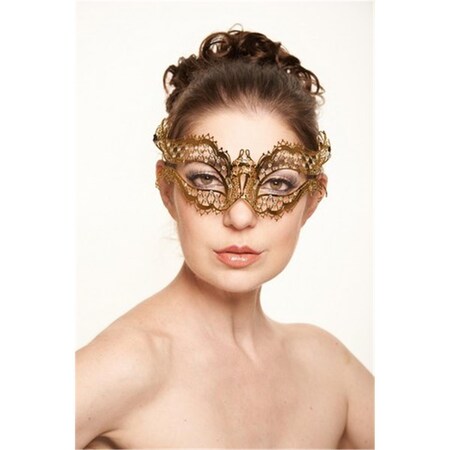 Kayso Mysterious Elegance Gold Laser Cut Masquerade Mask with Clear ...