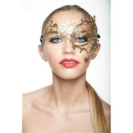 Supriseitsme Gold Laser Cut Metal Masquerade Mask with Clear ...