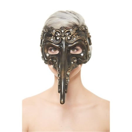 Perfectpretend Vintage Bronze Long Half-Face Venetian Masquerade Mask ...