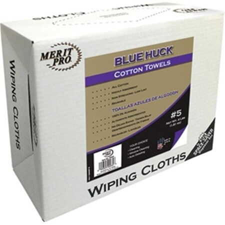 Merit Pro Merit Pro 40425 Box Blue Huck Cotton Towels 19736996600 | Zoro