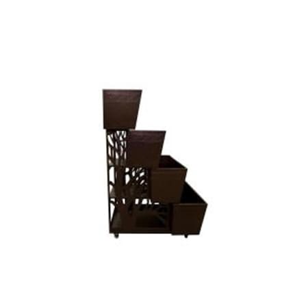 Mobilegro 4 Tiered Tree Platinum Rectangular Mobile Garden Cart Planter ...