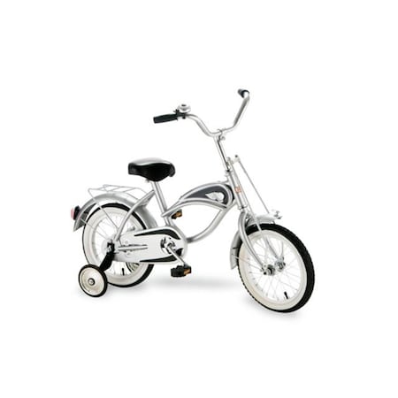 Morgan Cycle 14 in. Cruiser Bicycle with Training Wheels in Silver ...