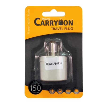 Miami Carry On Plug Adapter, Plug Converter, White TLK303WH | Zoro