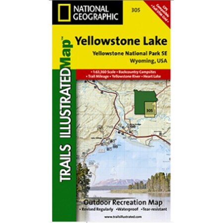 National Geographic Map Of Yellowstone SE-Yellowstone Lake - Wyoming ...