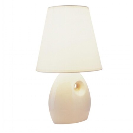 Cling 13 in. Ceramic Table Lamp - Ivory with Empire Lamp Shade ...