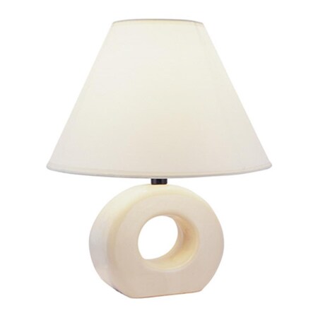 Cling 12 in. Ceramic Table Lamp - Ivory with Coolie Lamp Shade CL106144 ...