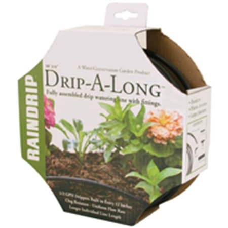 Raindrip 1/4 in ID x 50 ft L Drip Water Hose W/ Drippers, PolyethyleneÂ ...