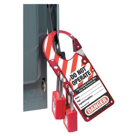 Master Lock 7 Inchx2-7-8 Inch Labelled Safety Lockout Hasp Red 470-427 ...