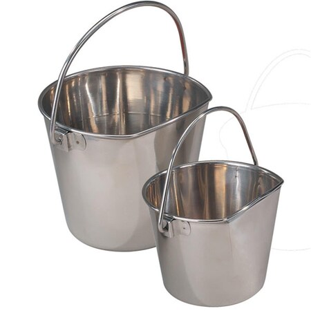 Petpath Stainless Steel Flat Sided Pail 192oz PE432246 | Zoro
