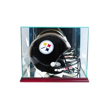 Perfect Cases FBHR-C Rectangle Football Helmet Display Case; Cherry ...