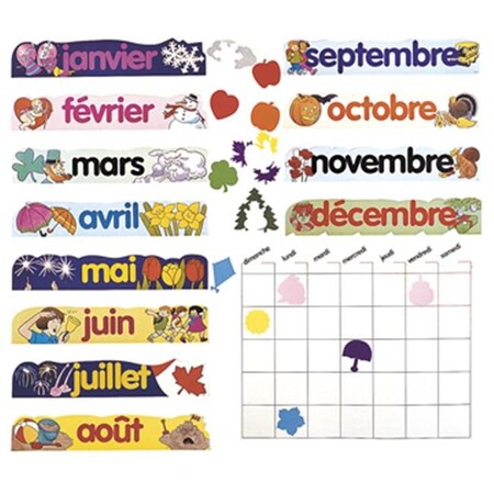 Roylco Roylco R4921 Roylco French Calendar Set 12 Grids; 100 Stickers ...