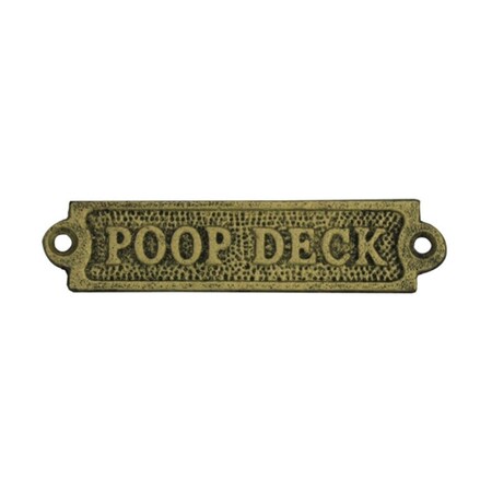 Handcrafted Model Ships 6 in. Cast Iron Poop Deck Sign - Rustic Gold K ...