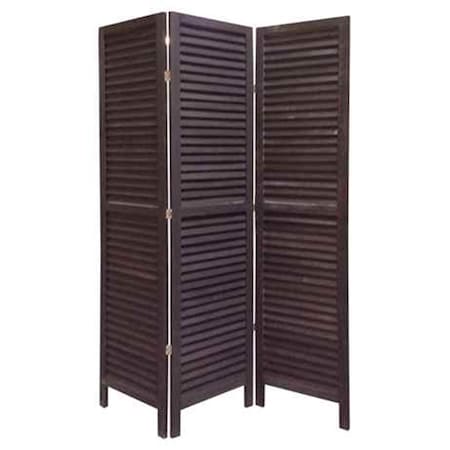 Screen Gems 3 Panel Shutter Room Divider SG-237 BLACK | Zoro