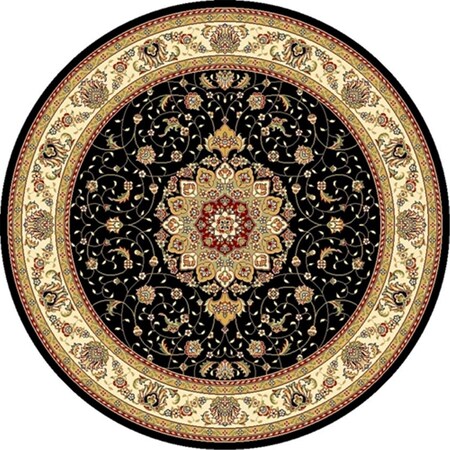 Safavieh Lyndhurst 8 ft. x 8 ft. Machine Made Round Rug - Black-Ivory ...