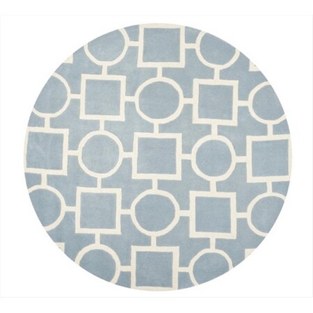 Safavieh 7 Ft. x 7 Ft. Round- Contemporary Chatham Blue And Ivory Hand ...