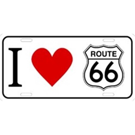 Power House I Love Route 66 License Plate Tags- x427 PO125623 | Zoro