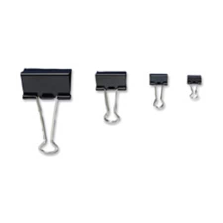 Made-To-Stick Binder Clips, Medium, 1.25 in. W, .63 in. Capacity, Black ...