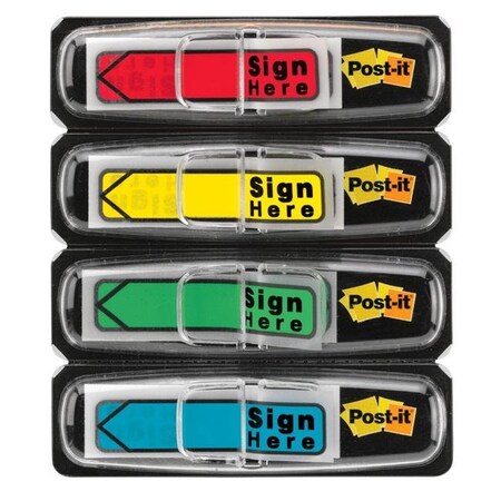 Post-It Sticky note 072384 0.5 In. Sign Here Signature Flag; Assorted ...
