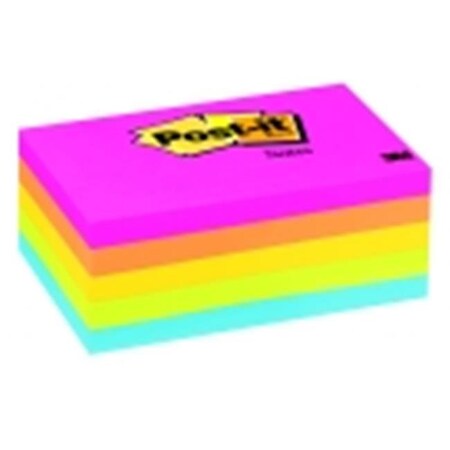 Post-It Sticky note Original Notepad - 3 x 5 in. - Assorted Neon Colors ...