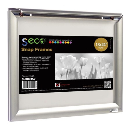 Seco 18 x 24 in. Front Load Easy Open Snap Poster-Picture Silver ...