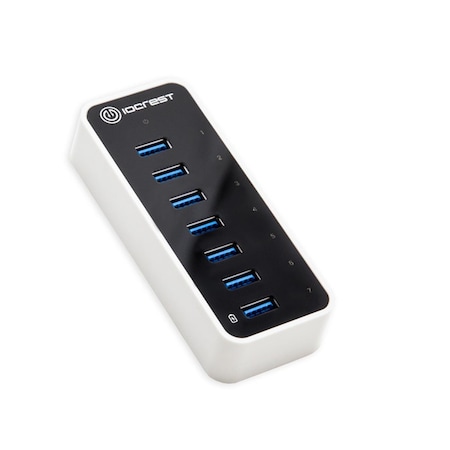 Syba Super Speed IO Crest 7-Port USB 3.0 Hub with AC Power Adapter ...