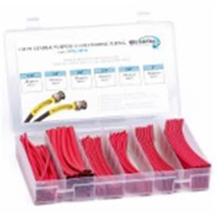 Techflex Heat Shrink Tube Kit, 2:1 I.D. Shrink Ratio, Red, 6 in, 110 PK ...