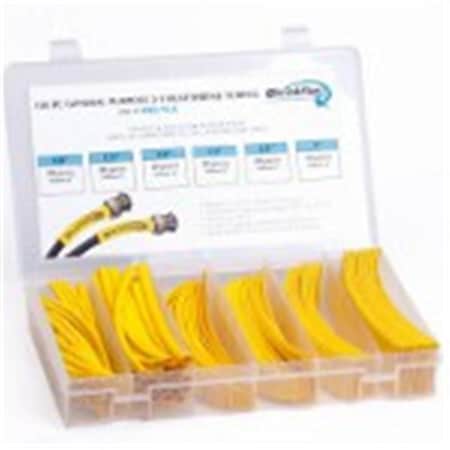 Techflex Heat Shrink Tube Kit, 2:1 I.D. Shrink Ratio, Yellow, 6 in, 110 ...
