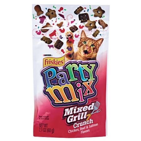 Friskies 23806 2.1 oz. Party Mix Mixed Grill Crunch; Cat Treat 161111 ...
