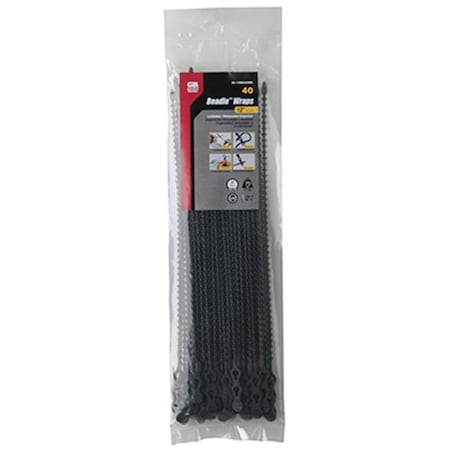Gardner Bender Beadle Wrap, 12 in L, 1/4 in Max Bundle Dia., Black, 70 ...