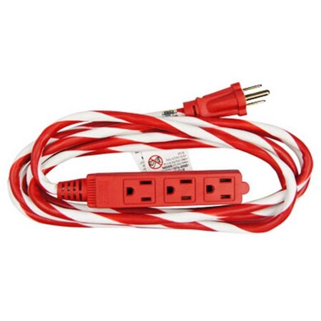 Master Electronics Extension Cord, Indoor/Outdoor, 3 Outlets, Red/White ...
