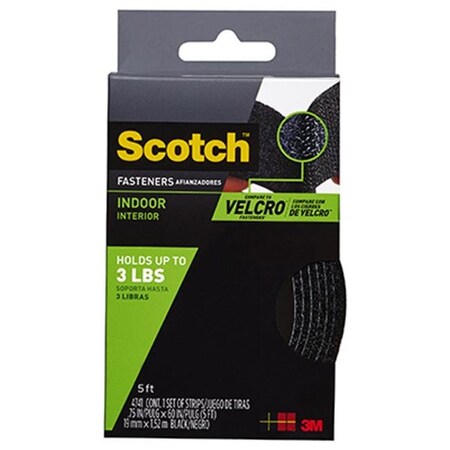 3M 3M RF4741 1 in. x 4 ft. Scotch Reclose Strip Indoor Fasteners; Black ...